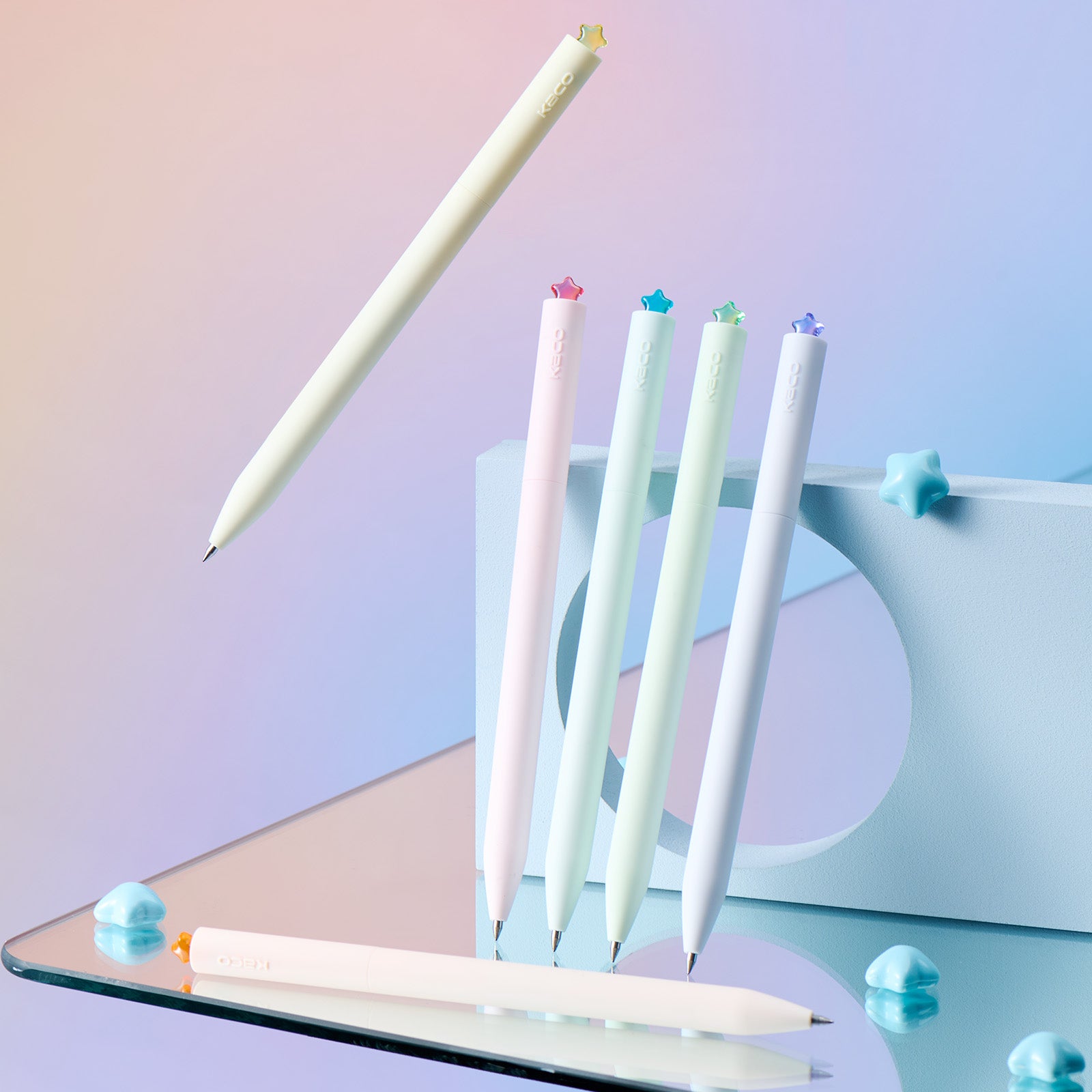 Kaco FIRST STAR Gel Pens Cute Stationery Black Ink with Extra 2 Refill ...