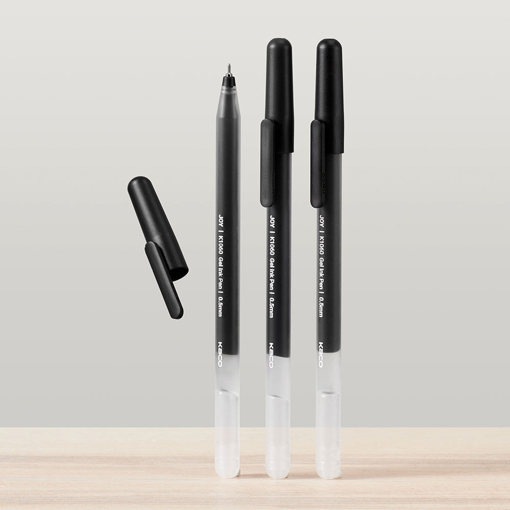 JOY Gel Ink Pens 10 Pieces Black Ink 0.5mm Fine Point Disposable Offic ...